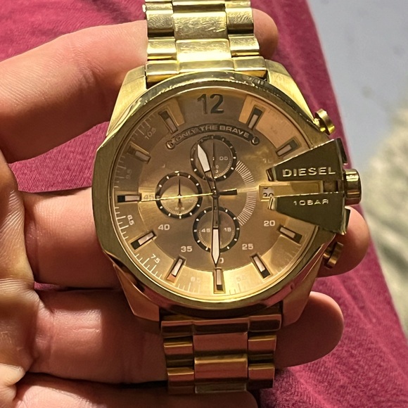 Diesel | Accessories | Mens Big Face Diesel Watch Mega Chief Gold Tone ...